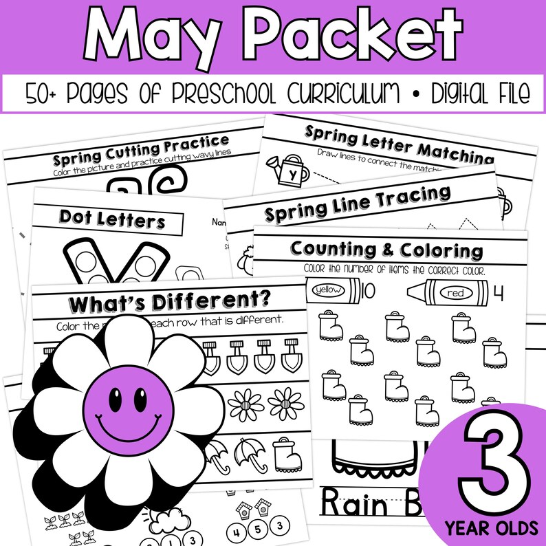 Preschool May Packet Age 3, Preschool Curriculum, Pre-k Curriculum ...