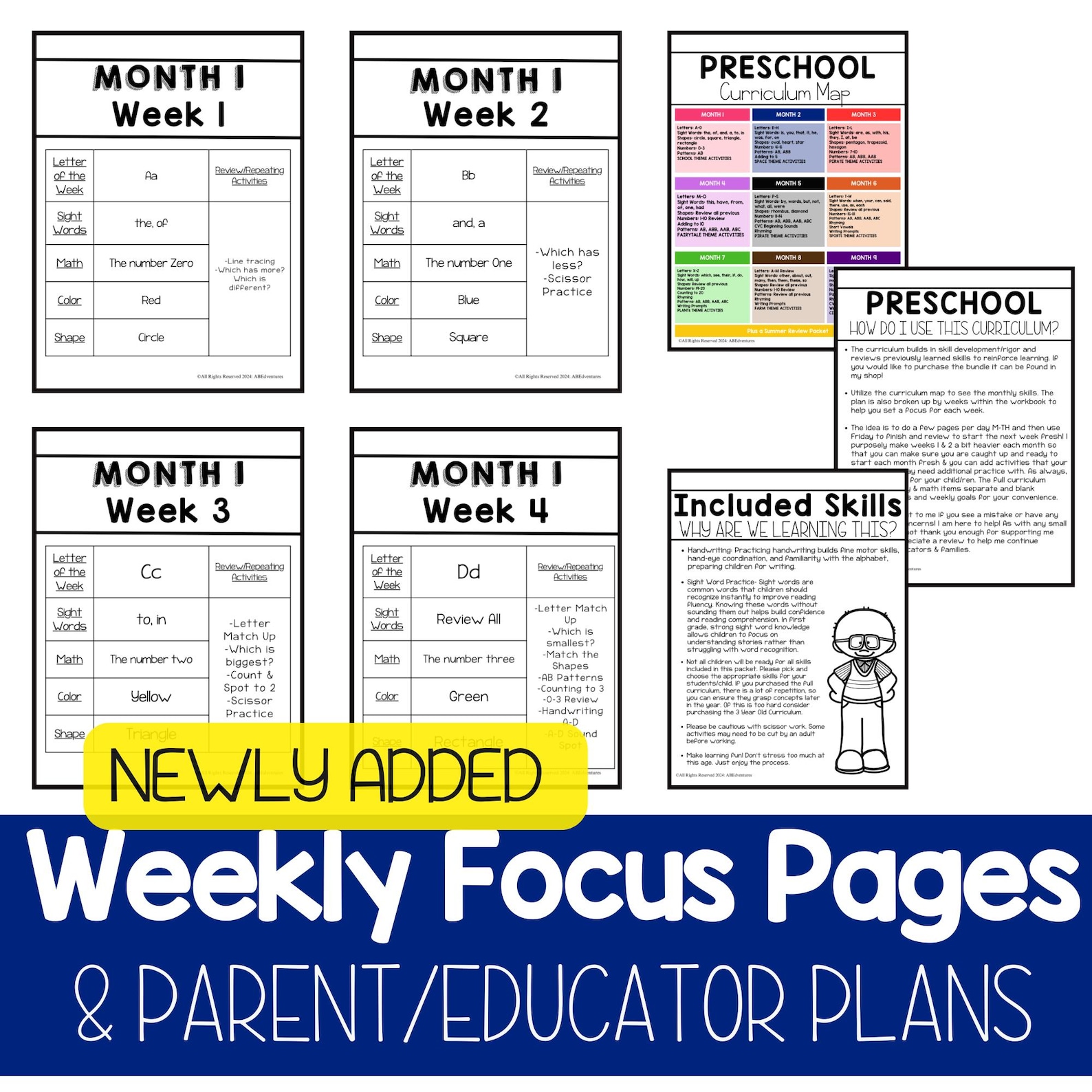 Full Year Preschool Curriculum With Lesson Plans Homeschool Worksheets ...