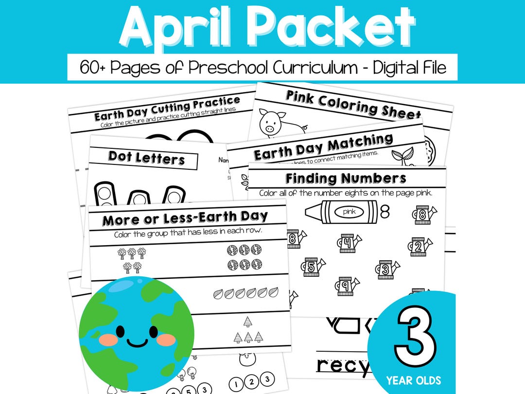 Preschool April Packet Age 3, Preschool Curriculum, Pre-k Curriculum ...