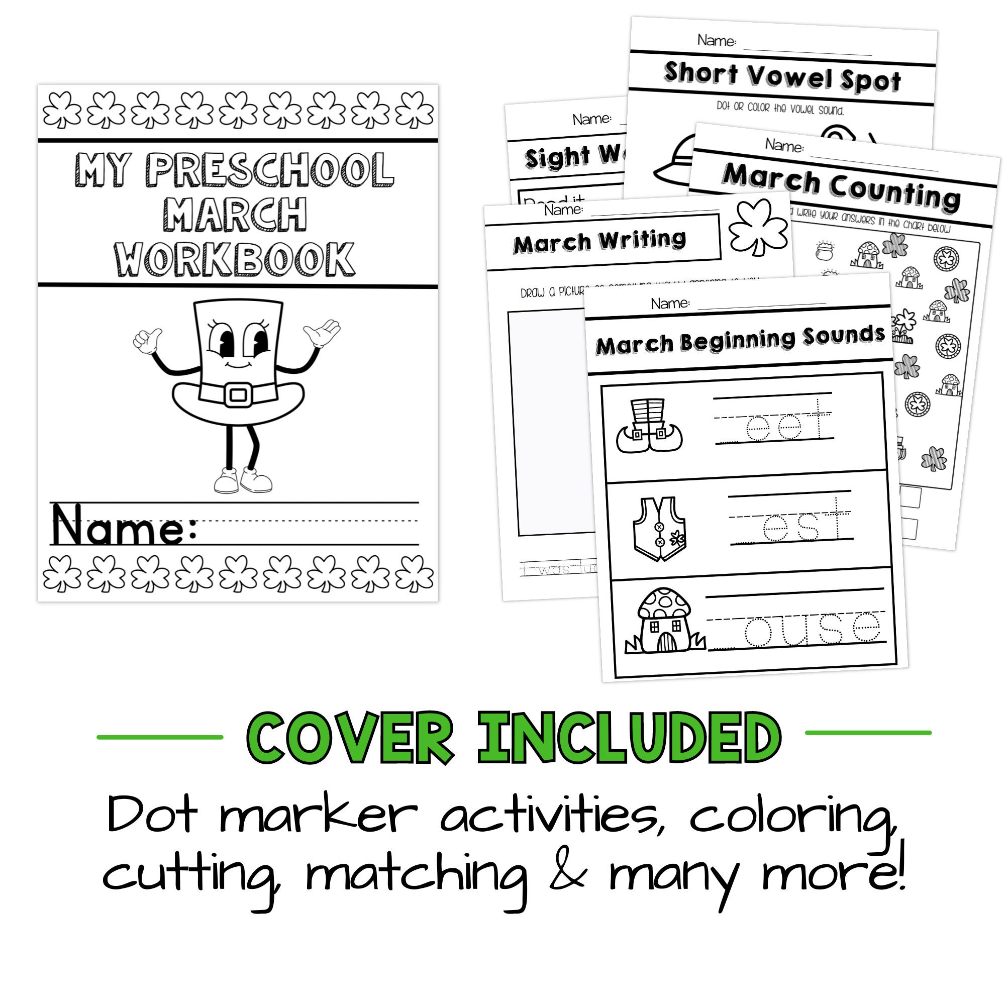 March Pre-k Curriculum, Preschool Curriculum, Busy Book Learning Binder ...