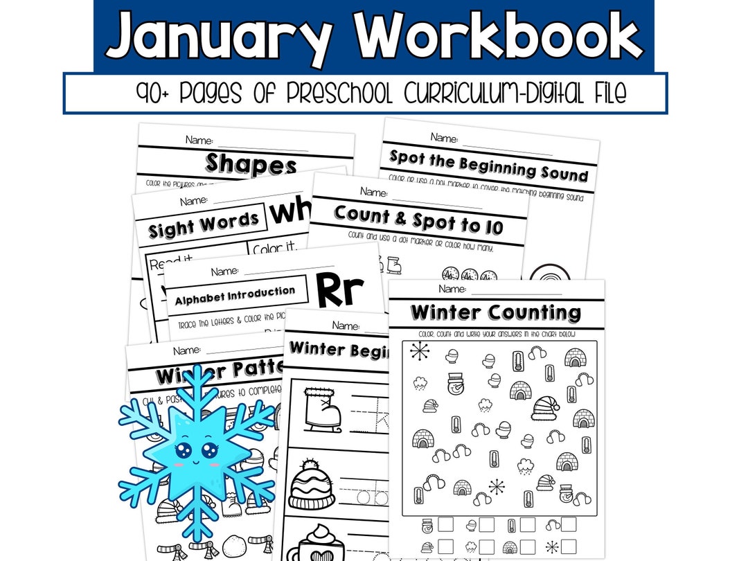 January Pre-k Curriculum, Preschool Curriculum, January Learning Packet ...