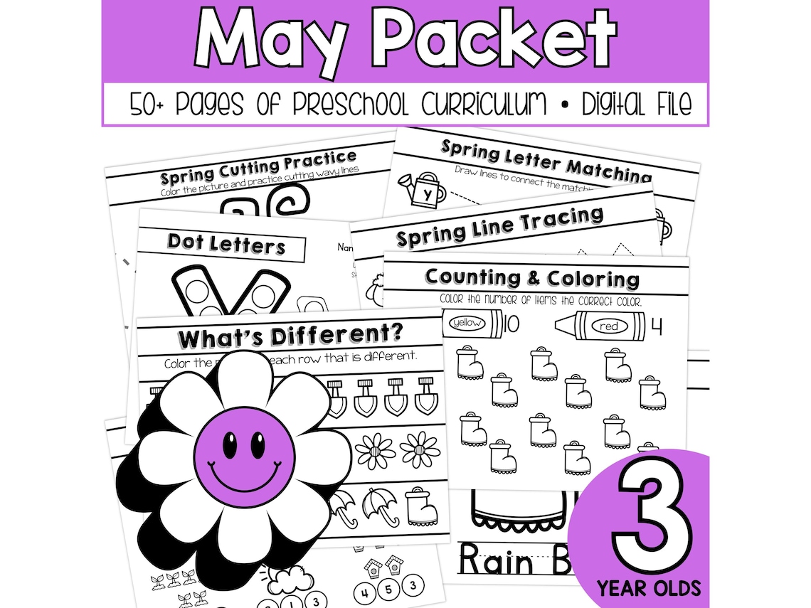 Preschool May Packet Age 3, Preschool Curriculum, Pre-k Curriculum ...