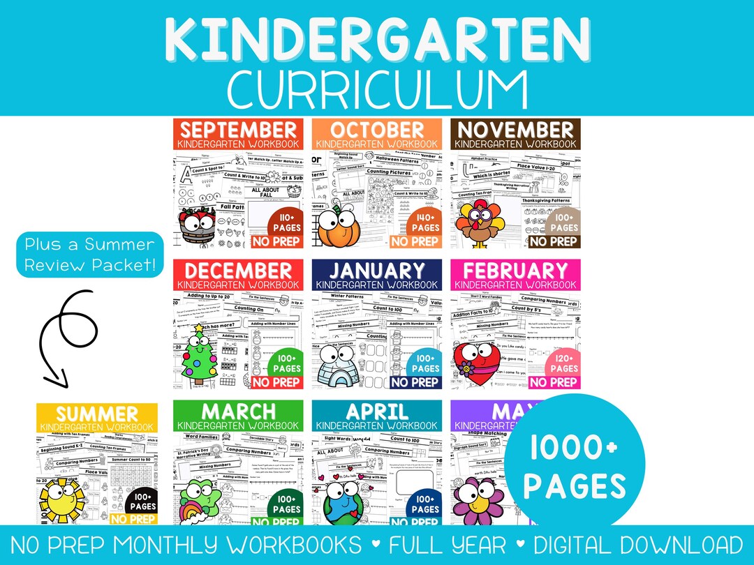 Kindergarten Curriculum With Lesson Plans & Worksheets Monthly Learning ...