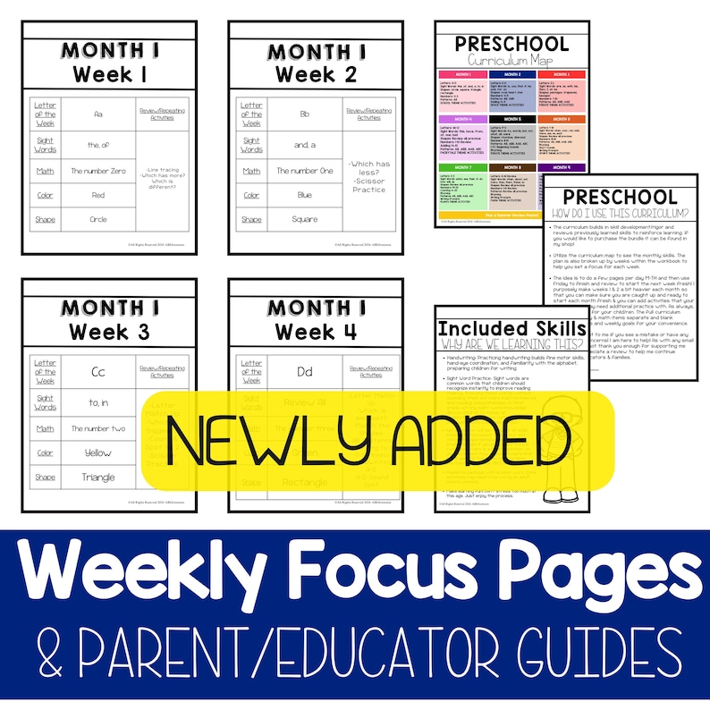 900+ Preschool Worksheets: Full Year Preschool Curriculum Pre-k ...