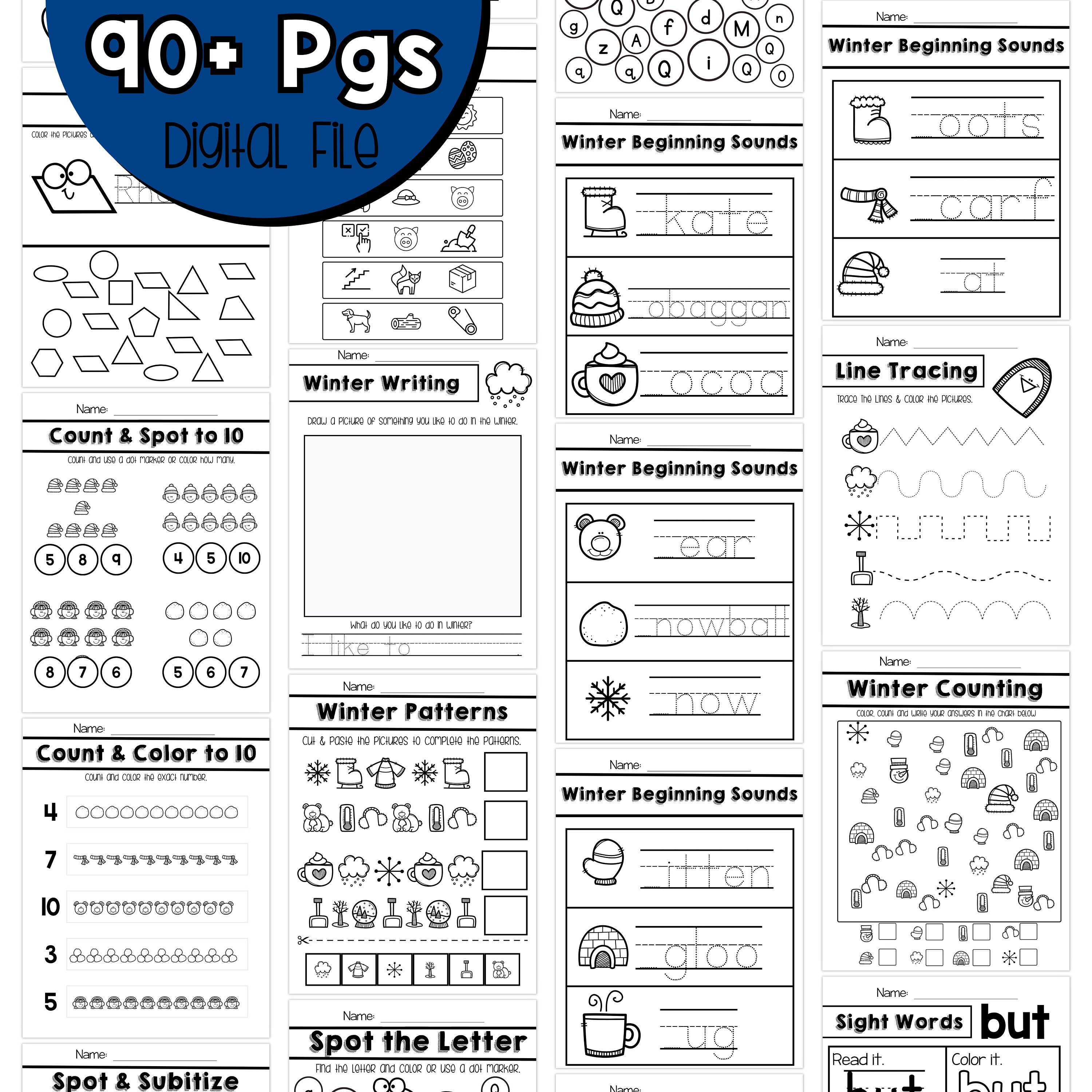 Winter Pre-k Curriculum Preschool Curriculum January Learning Binder ...