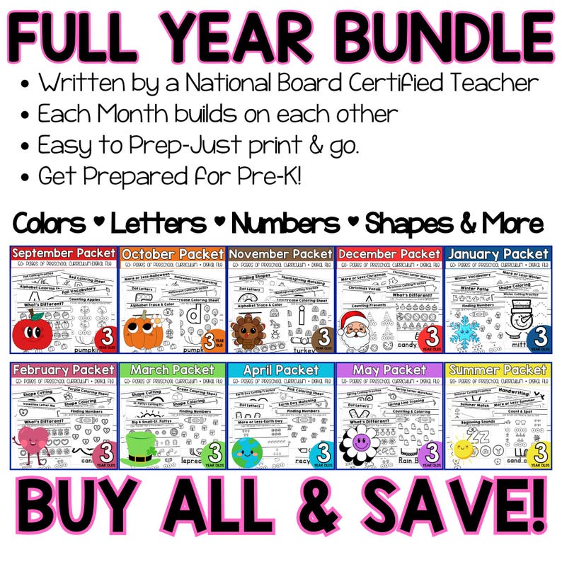 Preschool April Packet Age 3, Preschool Curriculum, Pre-k Curriculum ...