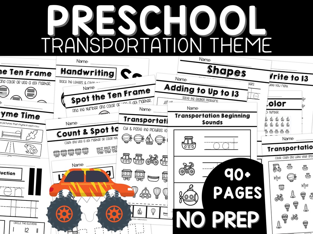 Transportation Preschool Worksheets, Preschool Curriculum, Learning ...