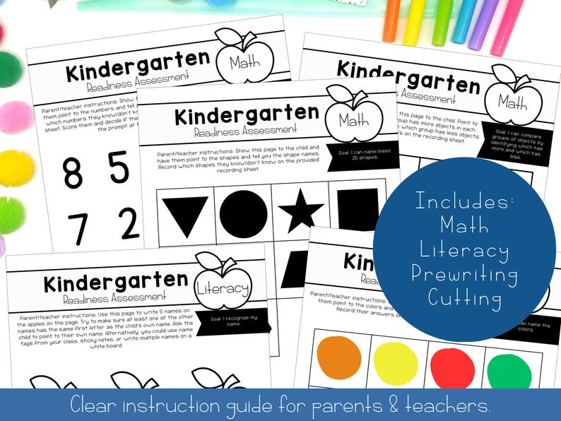 Kindergarten Readiness Assessment: Preschool Skills Test and Checklist ...