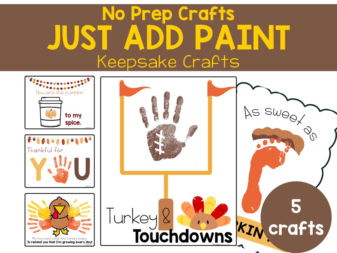 Thanksgiving Handprint Crafts, November DIY Turkey Football Thankful ...