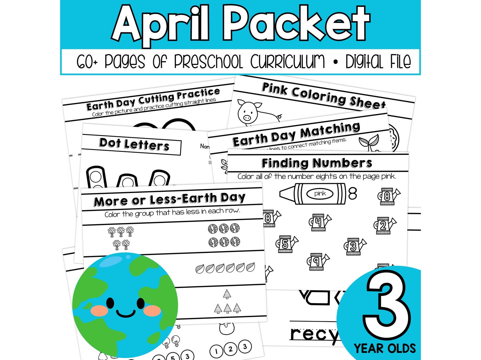 Preschool April Packet Age 3, Preschool Curriculum, Pre-k Curriculum ...