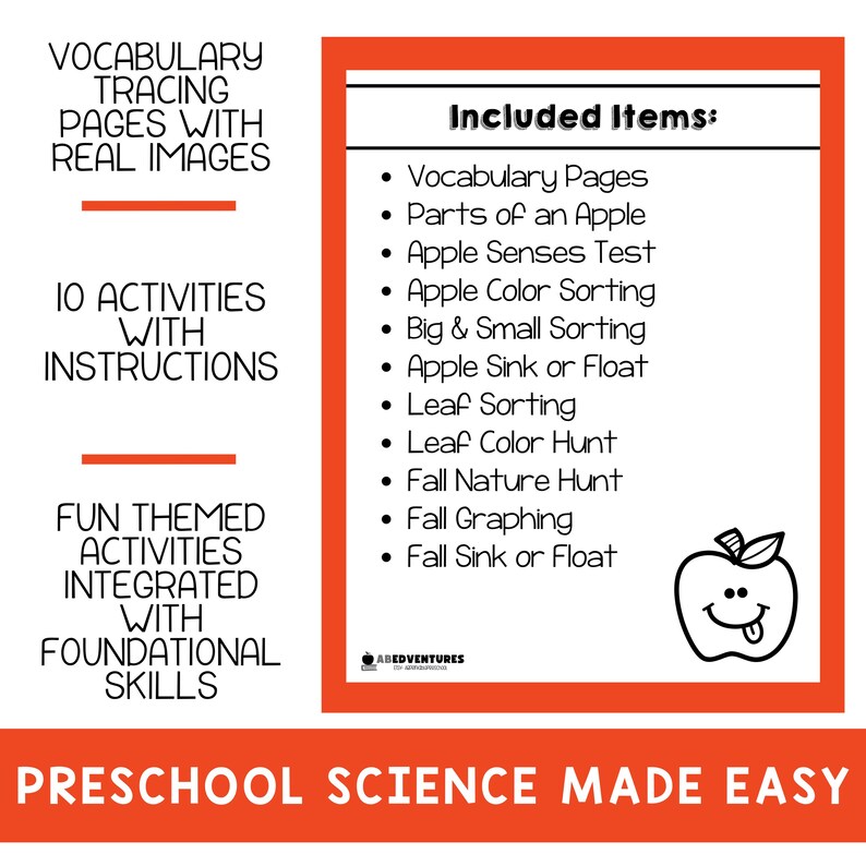 Preschool Apples Unit Study Homeschool Preschool Curriculum Pre-k ...