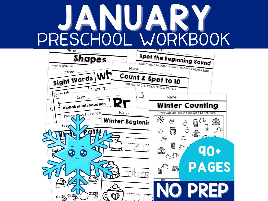 Winter Pre-k Curriculum Preschool Curriculum January Learning Binder ...
