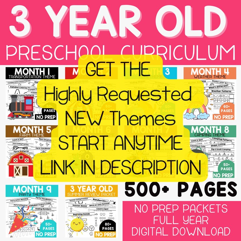 Preschool Curriculum, Full Year Age Three, Pre K Curriculum, Monthly ...