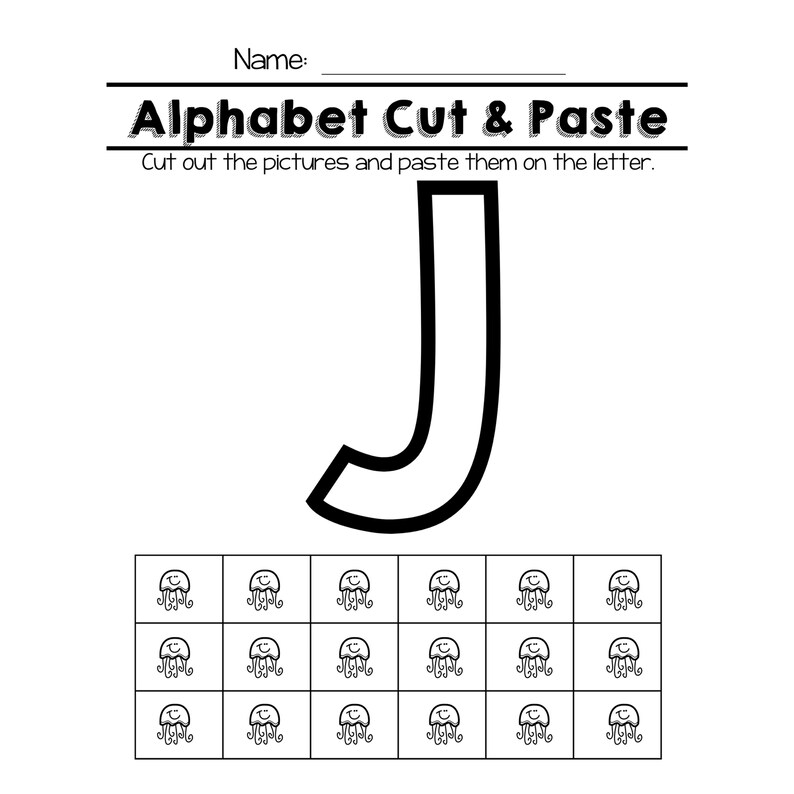 Alphabet Cut and Paste Worksheets: Preschool Kindergarten Curriculum ...