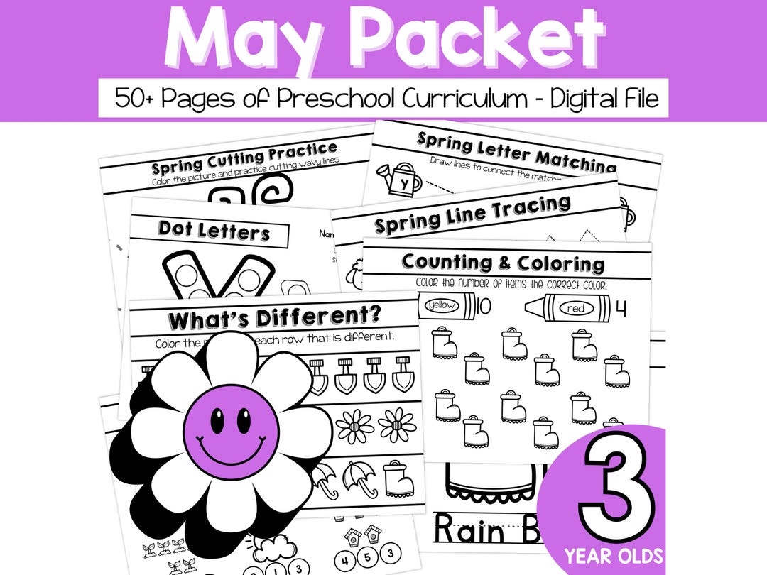 Preschool May Packet Age 3, Preschool Curriculum, Pre-k Curriculum ...