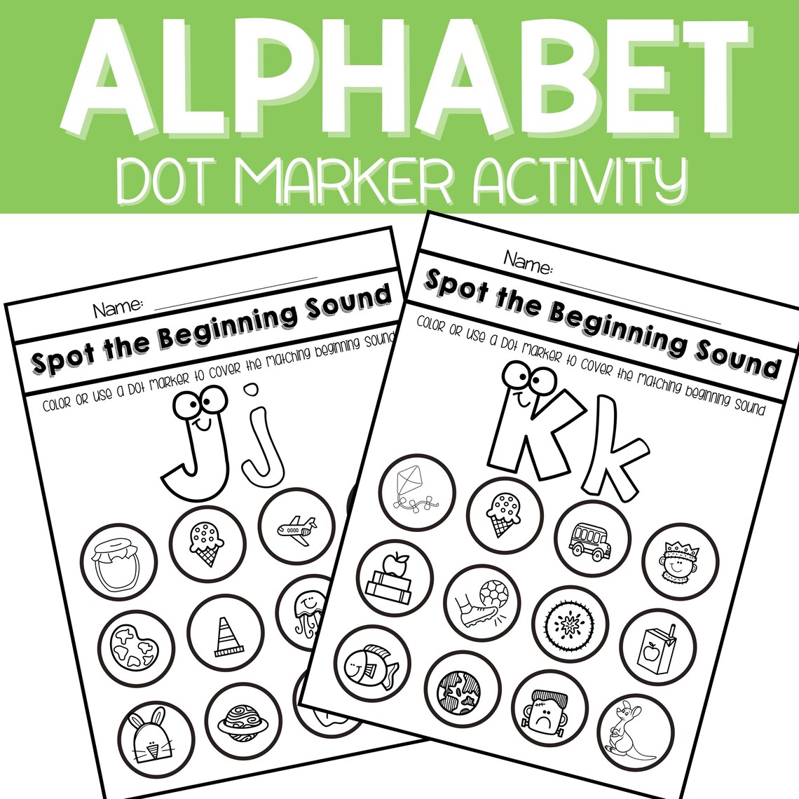 Beginning Sound Worksheet: Letter Spotting, Phonics Activity (digital ...