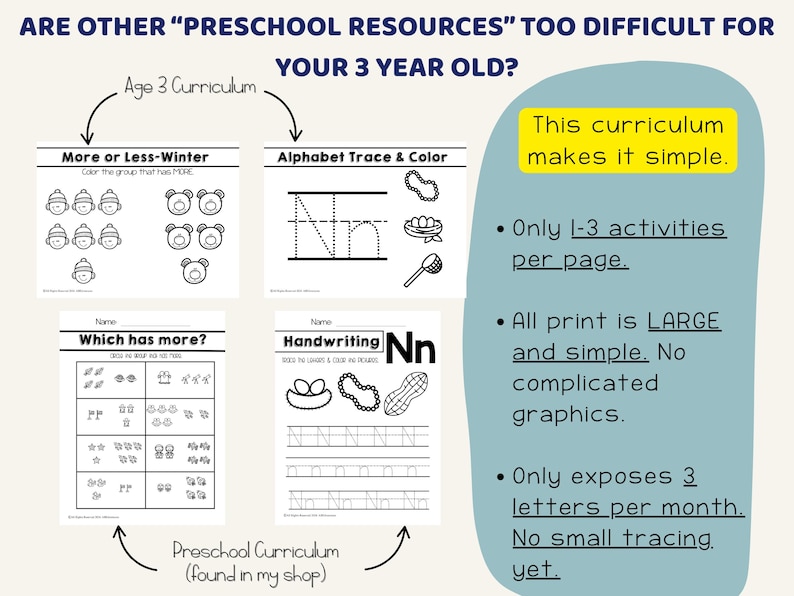 Toddler Curriculum and Lesson Plans & Worksheets for 3 Year Olds ...
