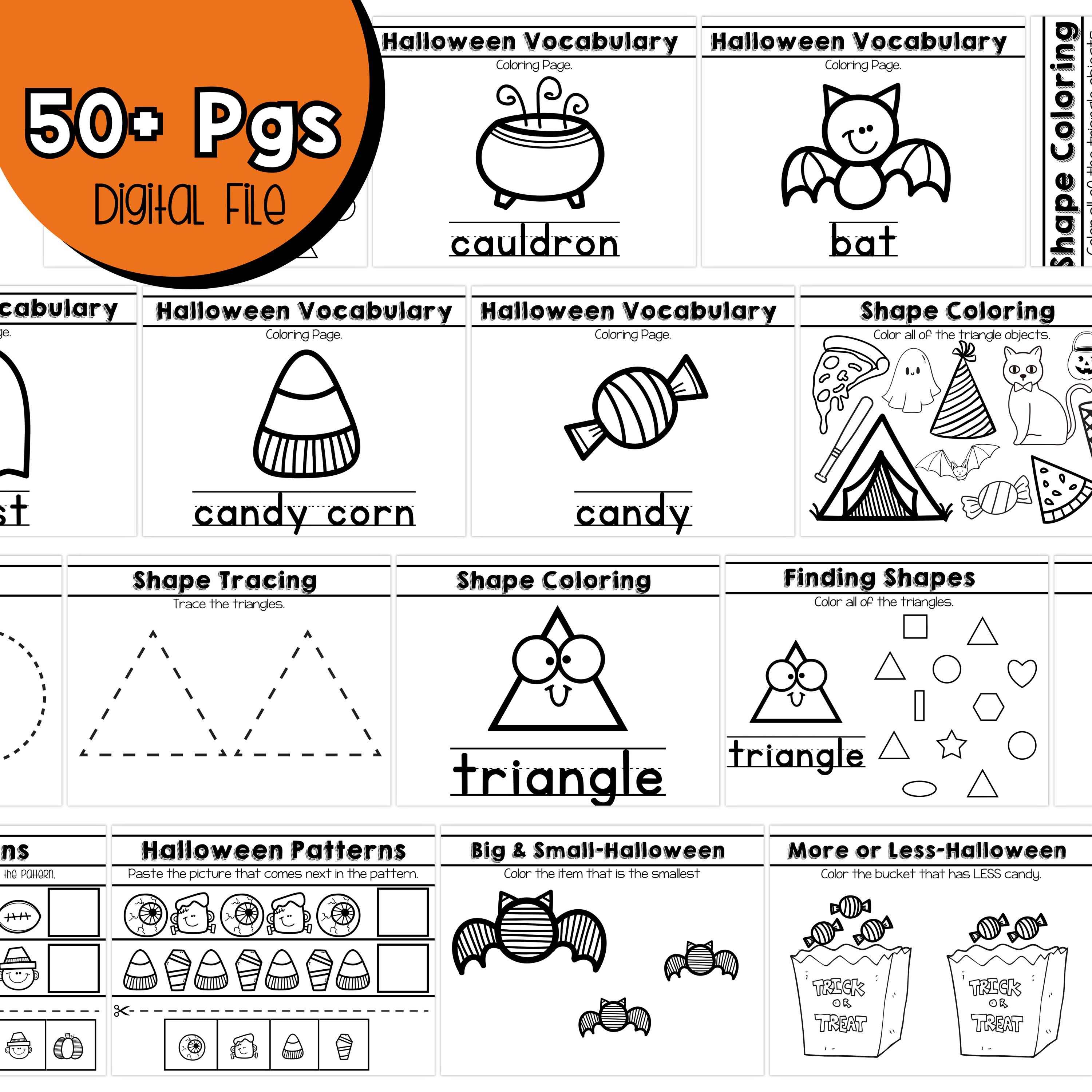Age 3 Halloween Worksheets October Packet 3 Year Old Curriculum ...