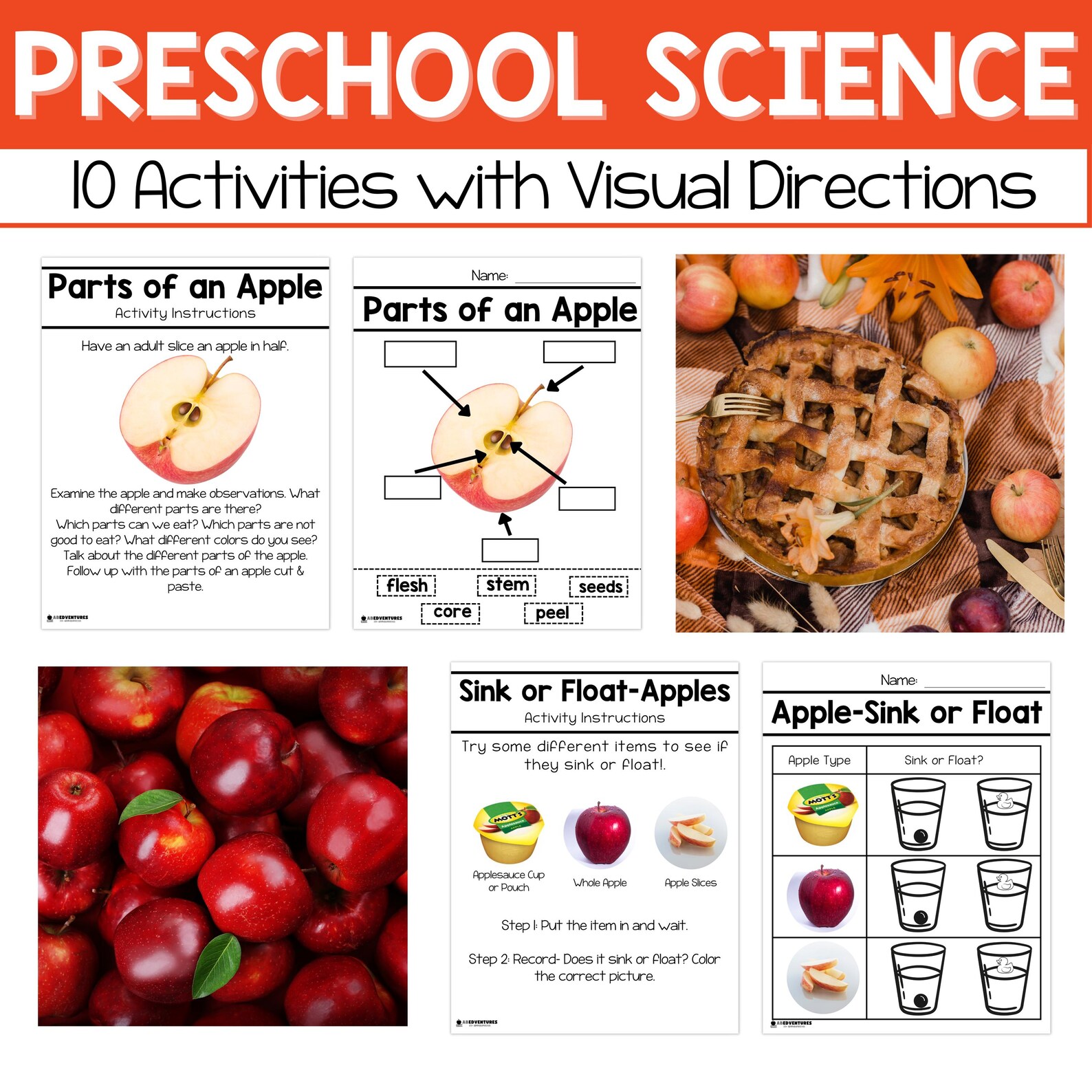 Apples Preschool Unit Study: Fall Science Activities (digital Download ...