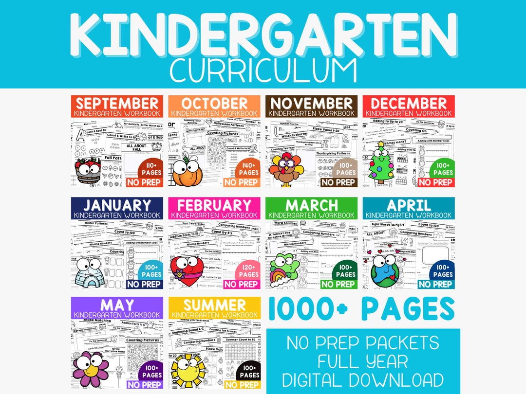 Kindergarten Curriculum, Kindergarten Homeschool Program Full Year ...