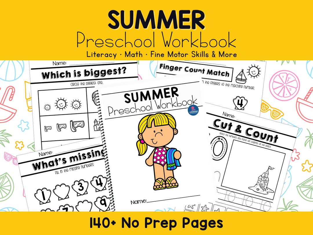 Summer Learning Packet Kindergarten Readiness Summer Workbook for Pre-k ...