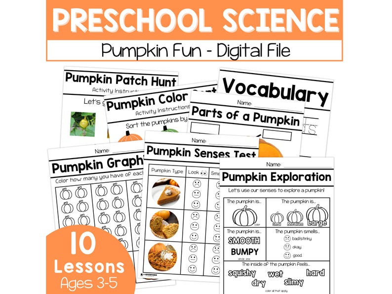 Pumpkin Science Preschool Unit: Ages 3-5 (digital Download) - Etsy