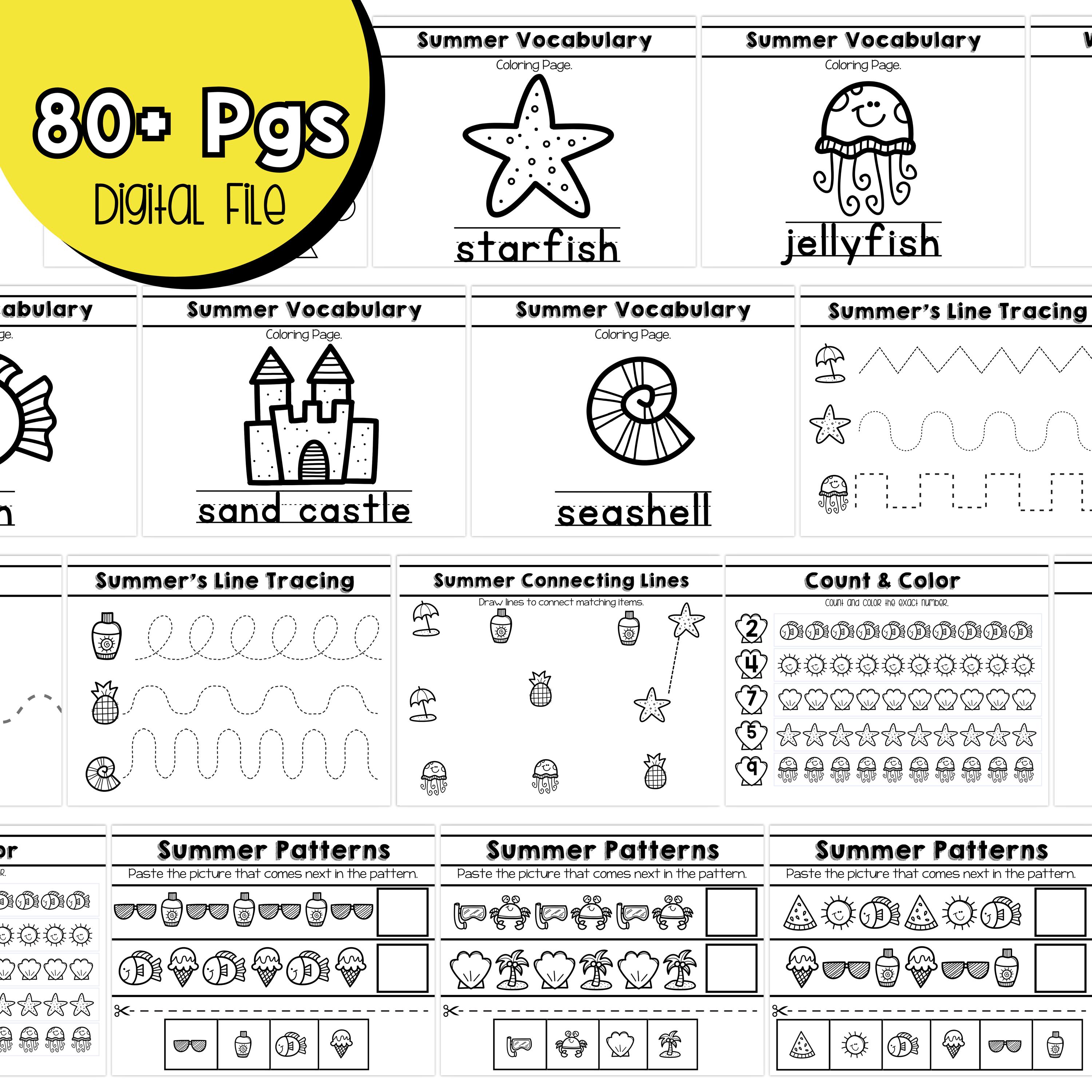 Summer Learning Packet Age 3 Preschool Curriculum Summer Lessons Pre-k ...