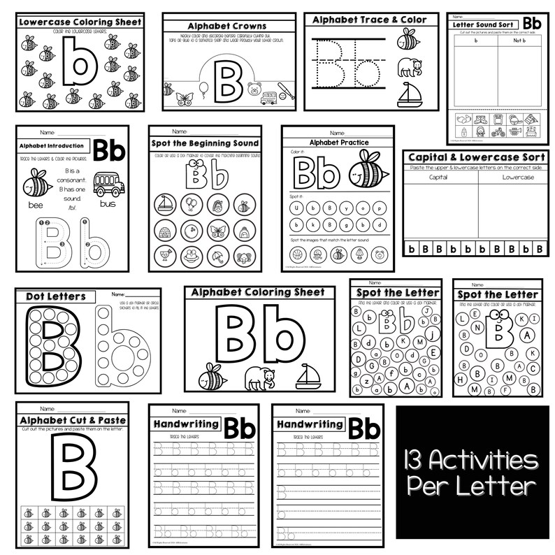 Letter of the Week: ABC Alphabet Worksheets Bundle (digital Download ...