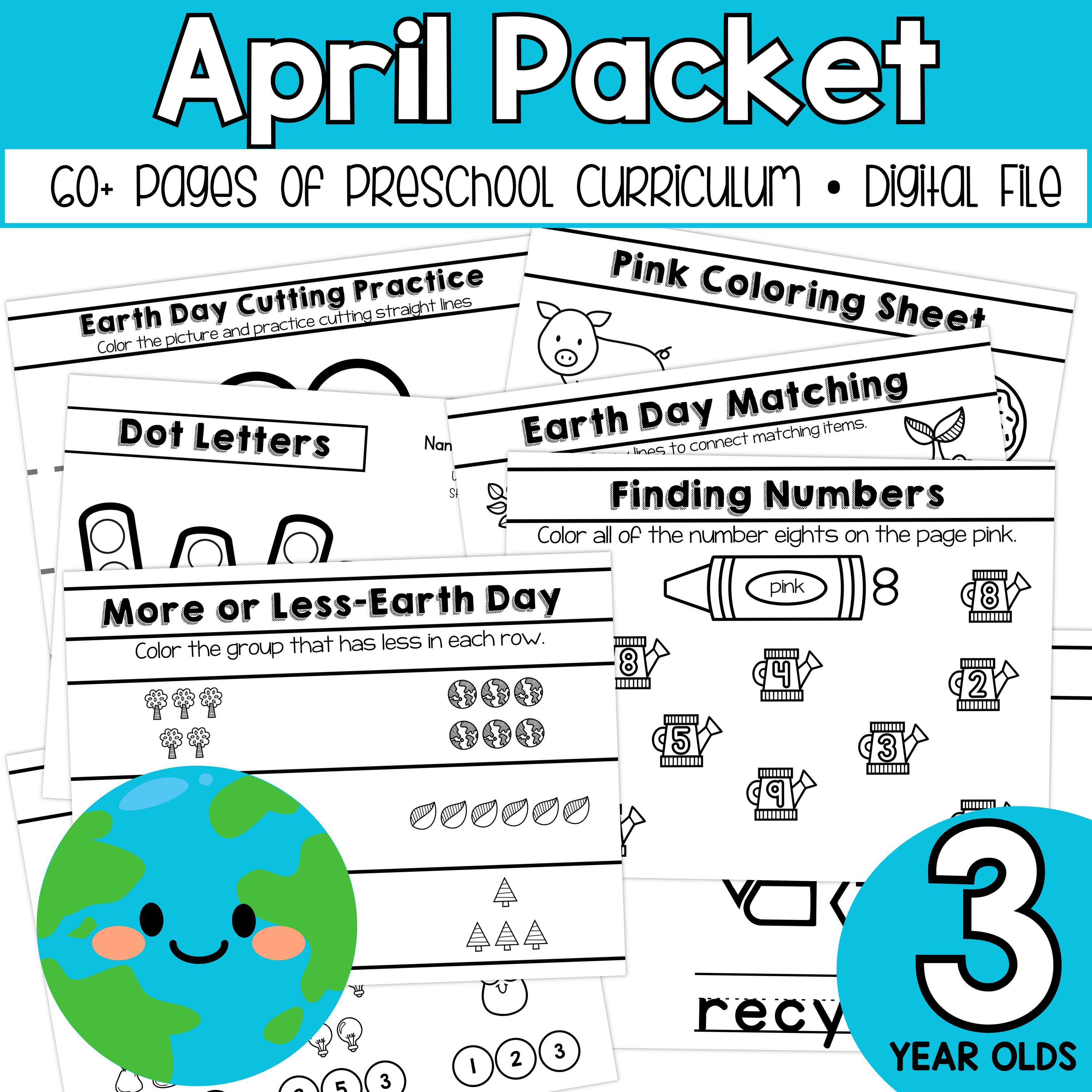 Preschool April Packet Age 3, Preschool Curriculum, Pre-k Curriculum ...