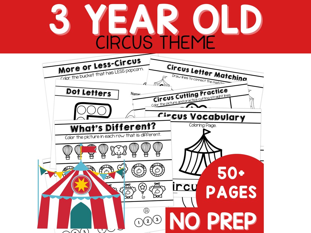 Preschool Circus Worksheets Age 3, Preschool Curriculum, Pre-k ...
