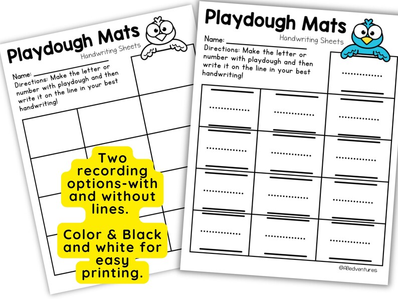Preschool Forest Camping Playdough Mats Handwriting Practice Activity ...