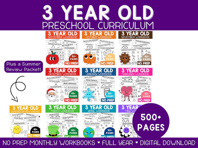 3 Year Old Toddler Preschool Curriculum With Lesson Plans and ...