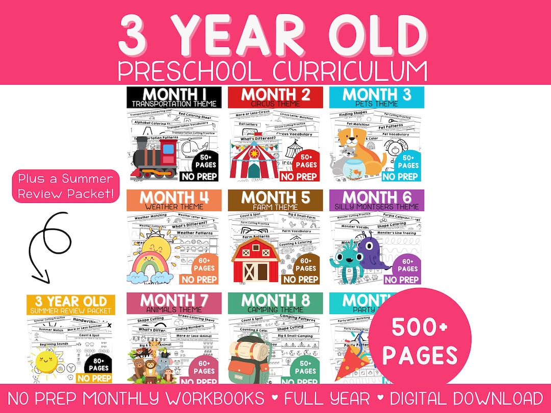 Toddler Curriculum and Lesson Plans & Worksheets for 3 Year Olds ...