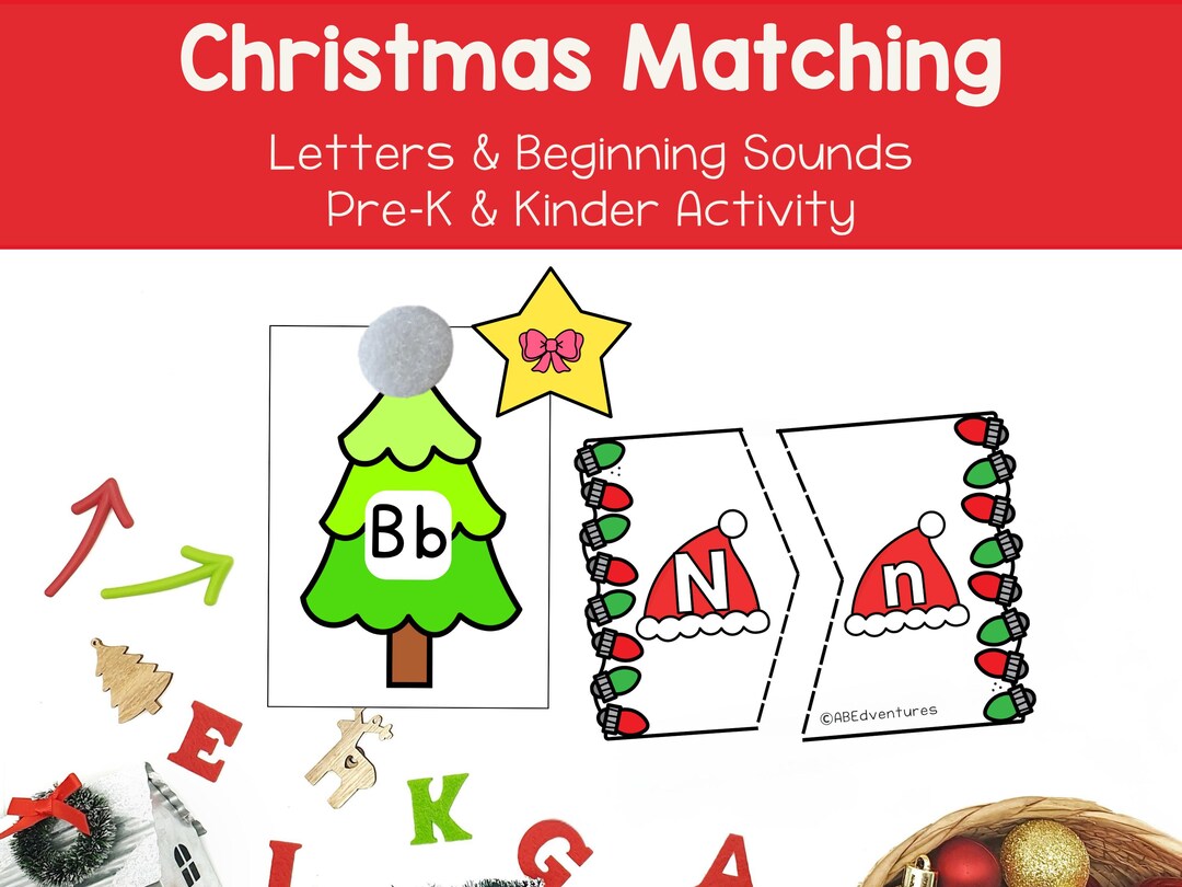 Christmas Preschool Activities Puzzles Letters and Beginning Sounds ...