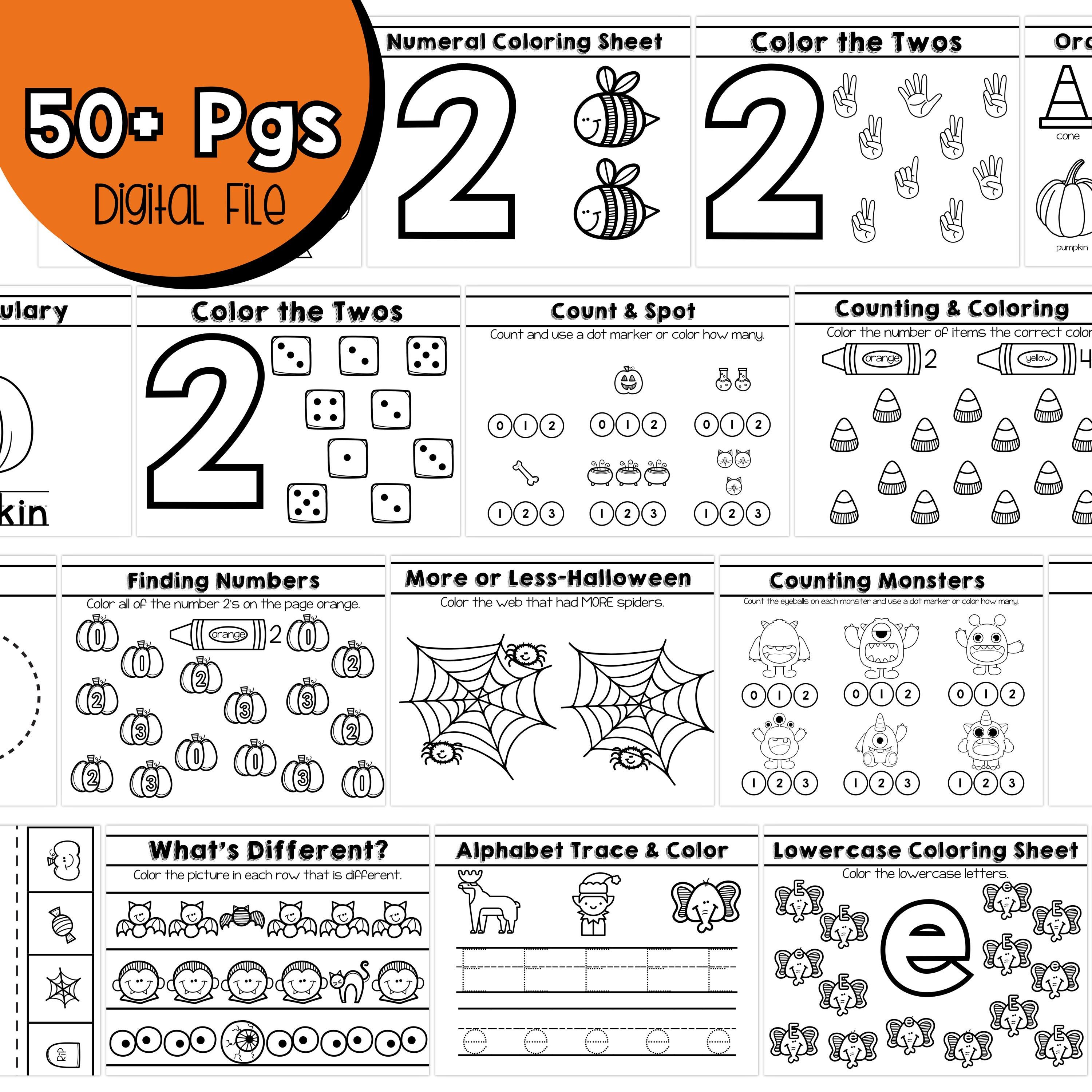 Age 3 Halloween Worksheets October Packet 3 Year Old Curriculum ...