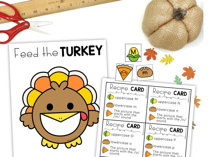 Thanksgiving Preschool Activities Feed the Turkey Letters and Beginning ...