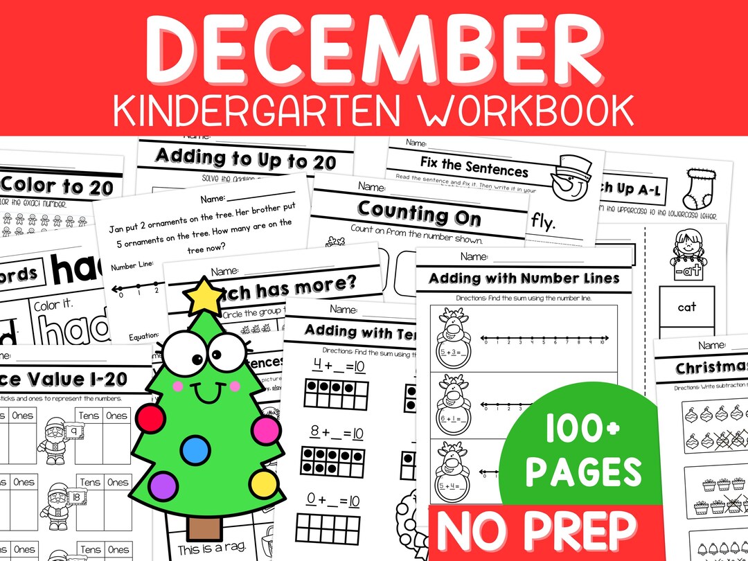 Kindergarten Worksheets December Kindergarten Curriculum Christmas ...
