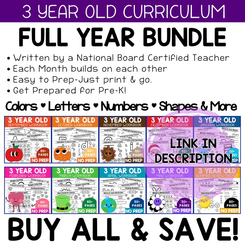Age May Preschool Curriculum, 3 Year Old Spring Worksheets - Etsy