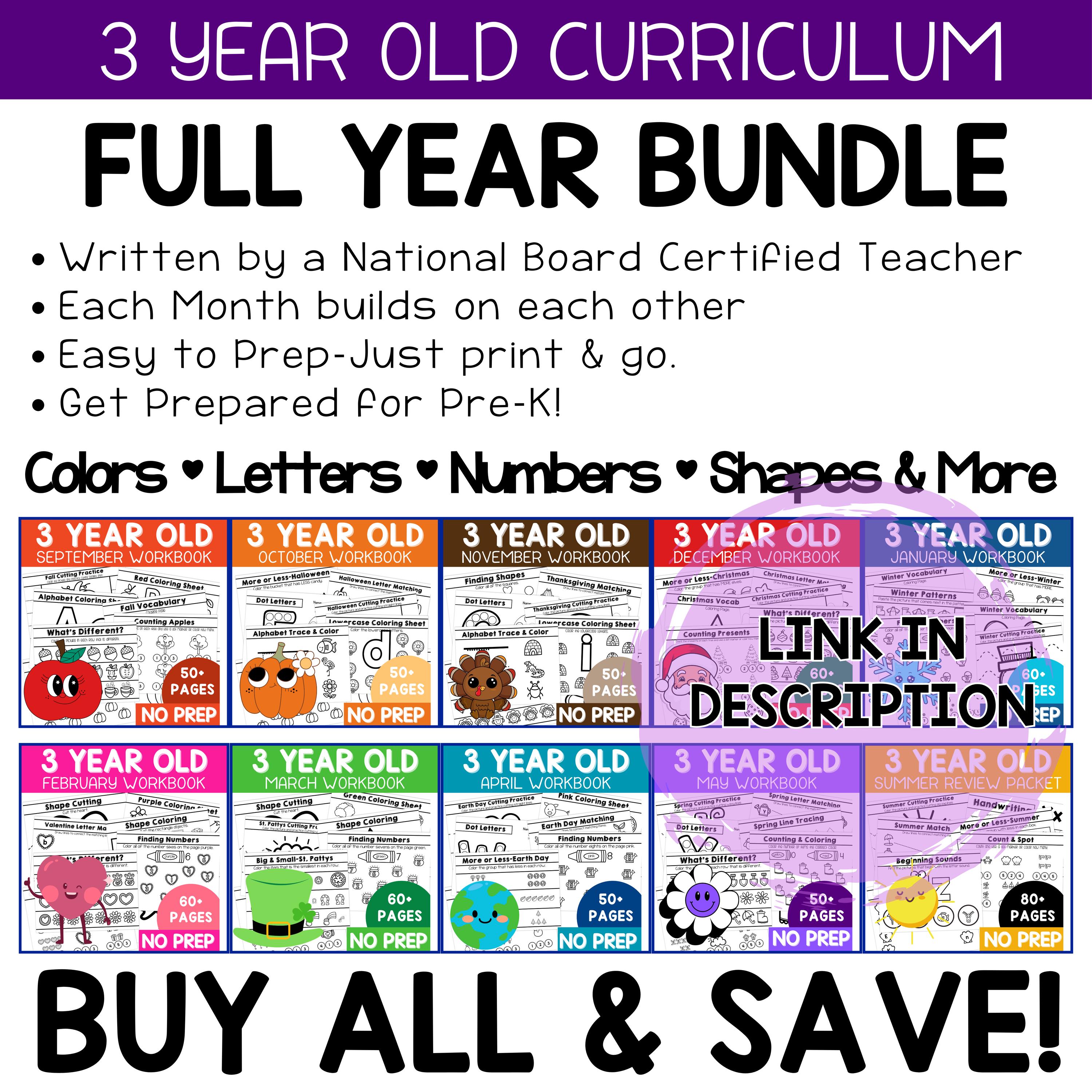 Age May Preschool Curriculum, 3 Year Old Spring Worksheets - Etsy
