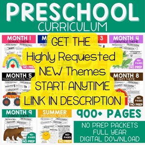 Full Year Preschool Curriculum With Lesson Plans Homeschool Worksheets ...