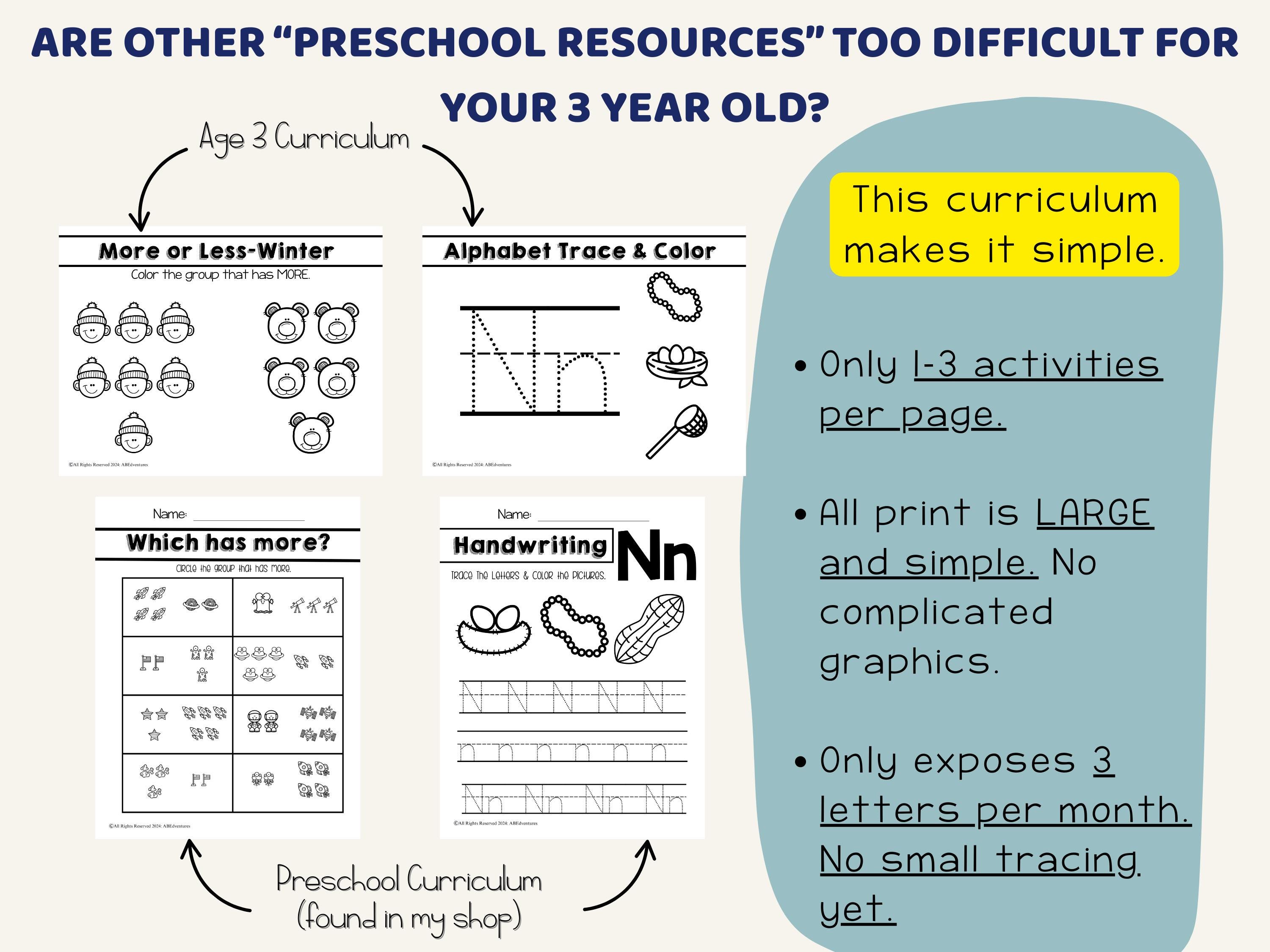 Age May Preschool Curriculum, 3 Year Old Spring Worksheets - Etsy