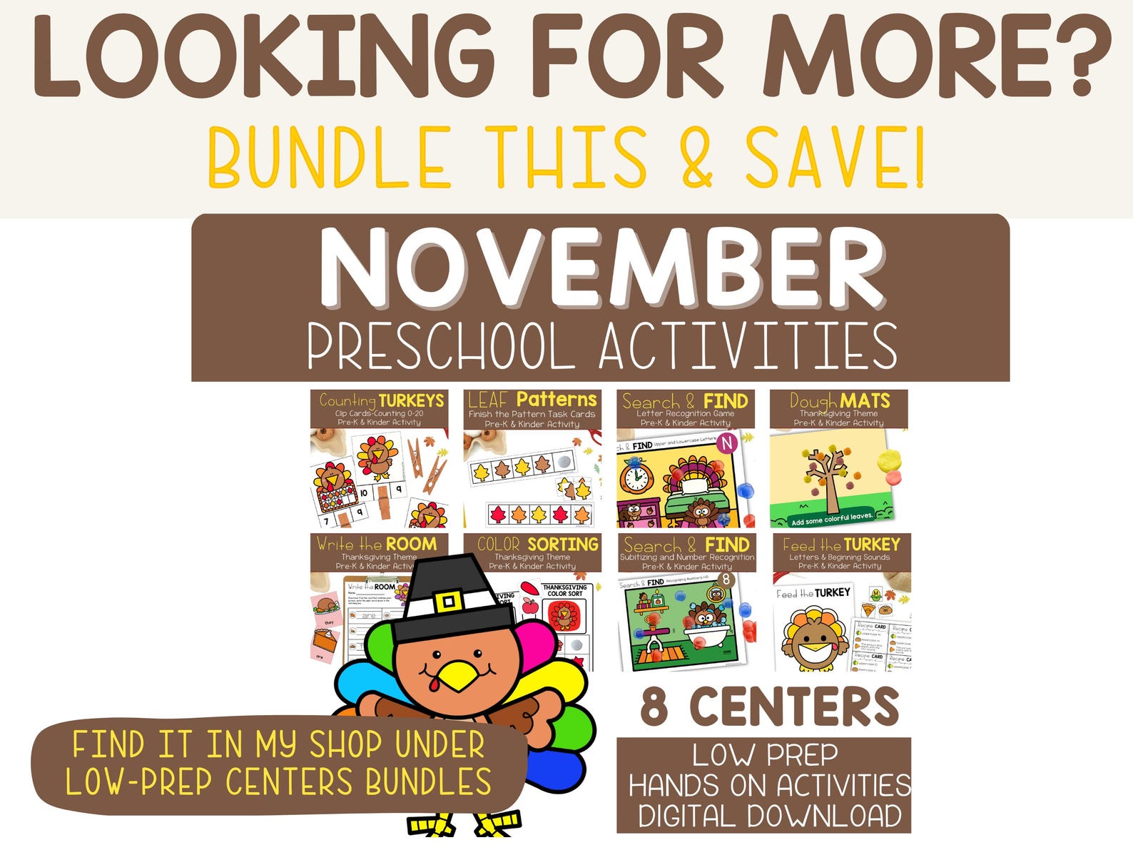 Thanksgiving Number Search Activity | Preschool Kindergarten Counting 1 ...