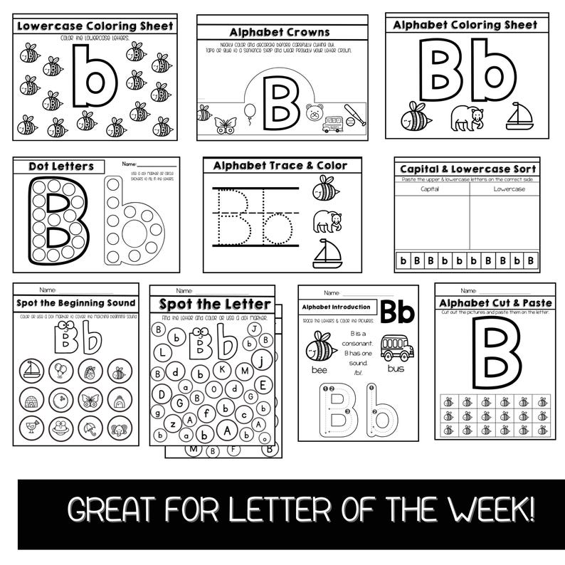 Letter of the Week Activity Bundle, Alphabet Letter of the Week ...
