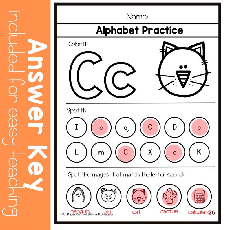 Alphabet Letter Practice Coloring Pages: Pre-k Homeschool (digital ...