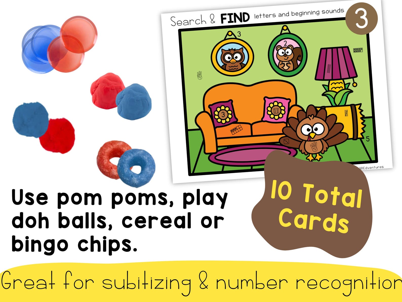 Thanksgiving Number Search Activity | Preschool Kindergarten Counting 1 ...