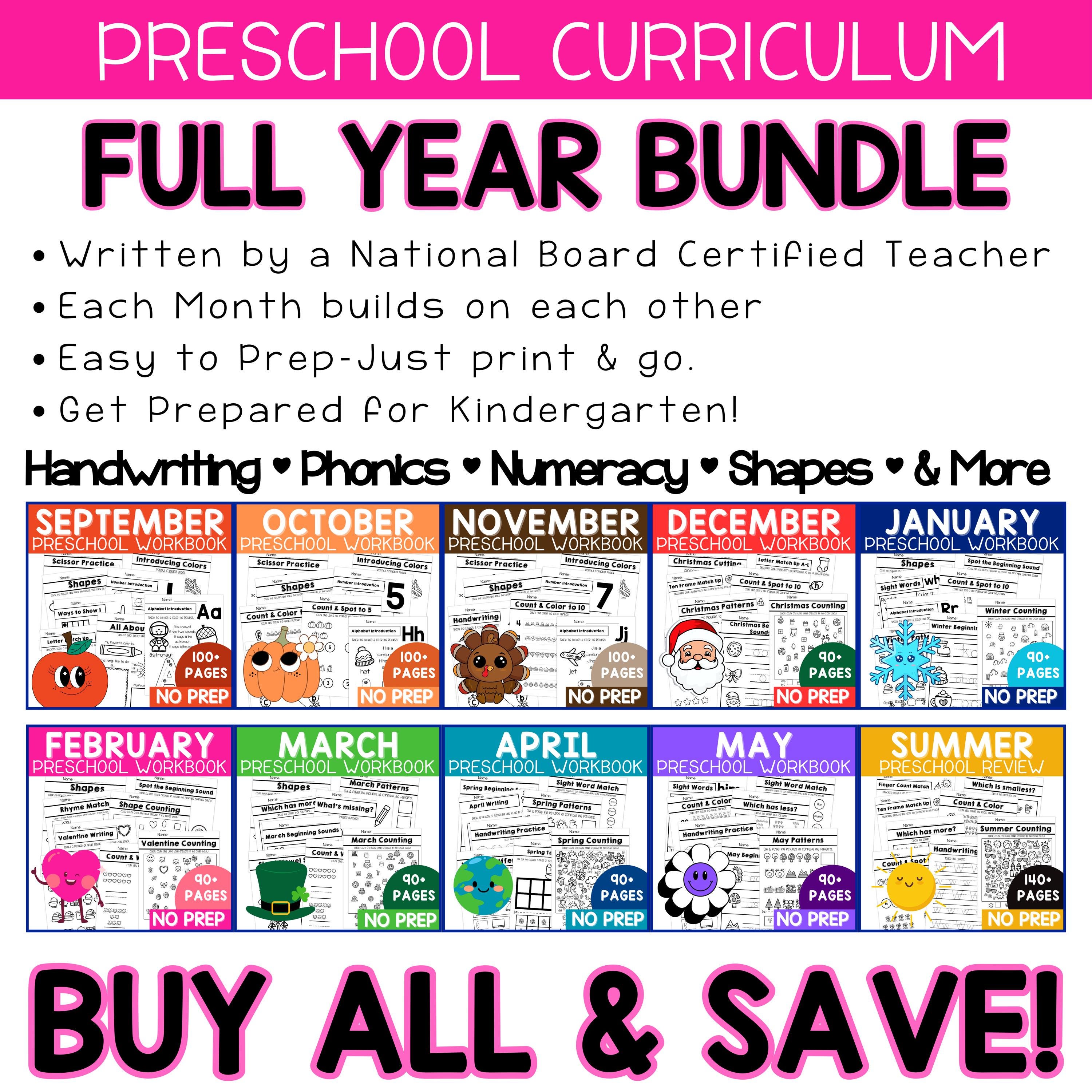 Summer Learning Packet Kindergarten Readiness Summer Workbook for Pre-k ...