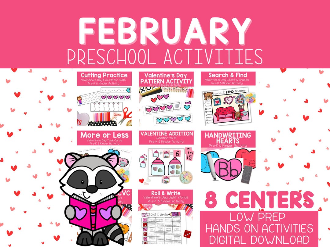 Preschool Valentines Day Activities Bundle: Low Prep Centers for ...