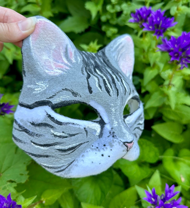 Therian Mask Gray Tabby Cat - Etsy