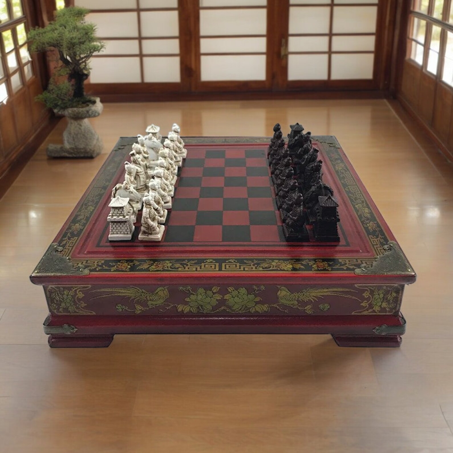 Vintage Oriental Warriors Chess Set, Handcrafted Resin Chess Pieces ...