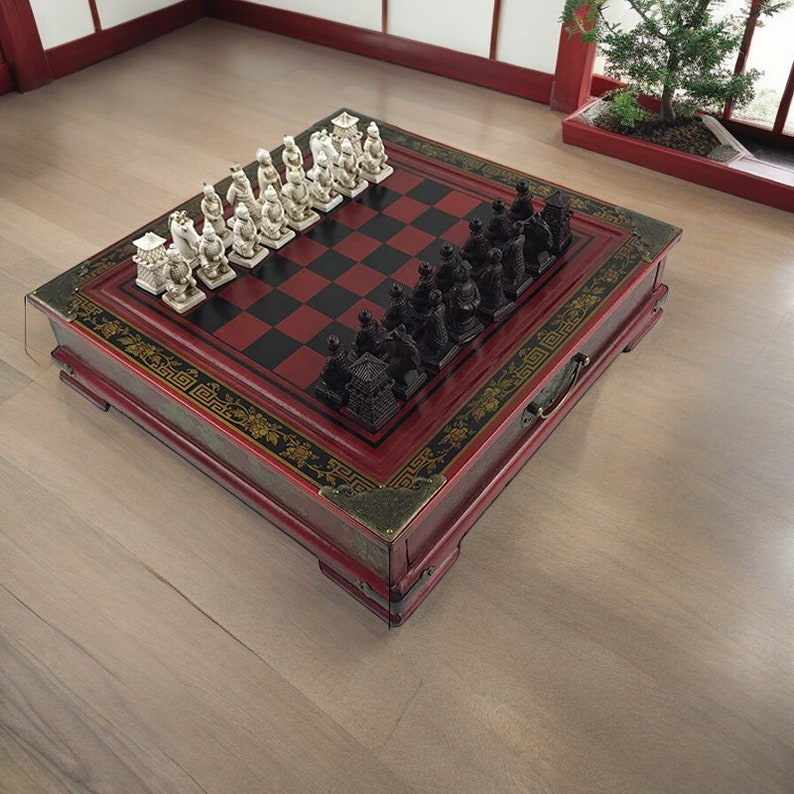 Vintage Oriental Warriors Chess Set, Handcrafted Resin Chess Pieces ...